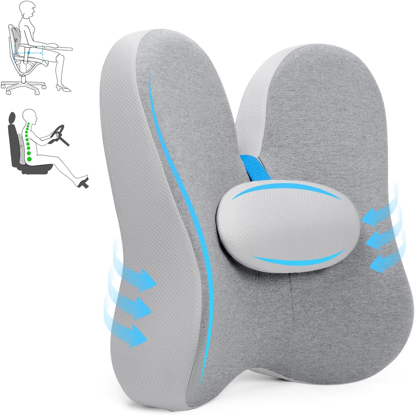 Amazon.com: NISDOKR Ergonomic Back Support Chair - Lumbar Support for ...