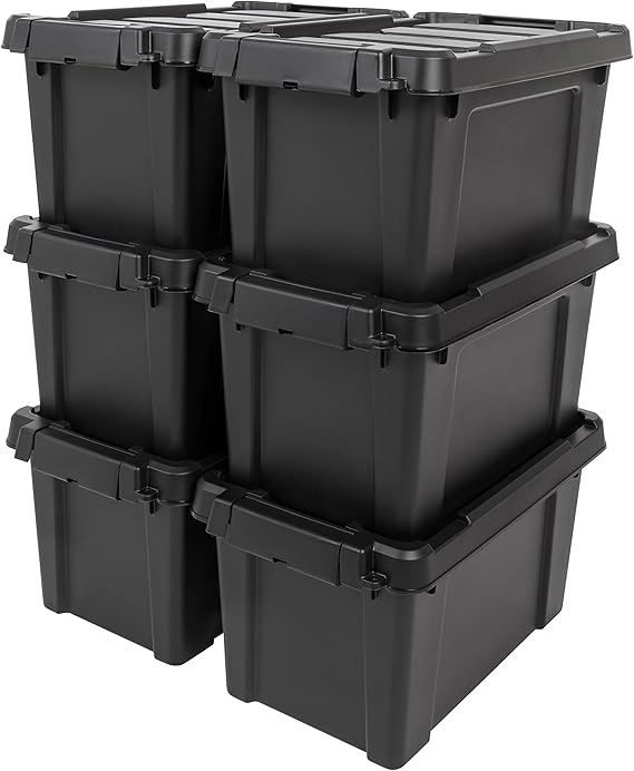 Amazon.com - IRIS USA 5 Gallon Lockable Storage Bins with Lids, 6 Pack ...