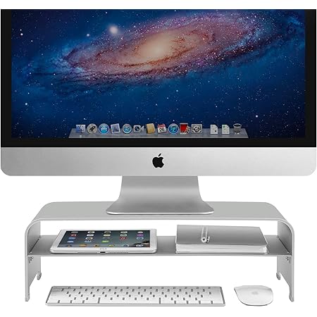 Vaydeer Dual Monitor Stand Riser with Wireless Charging and 4 USB 3.0 ...