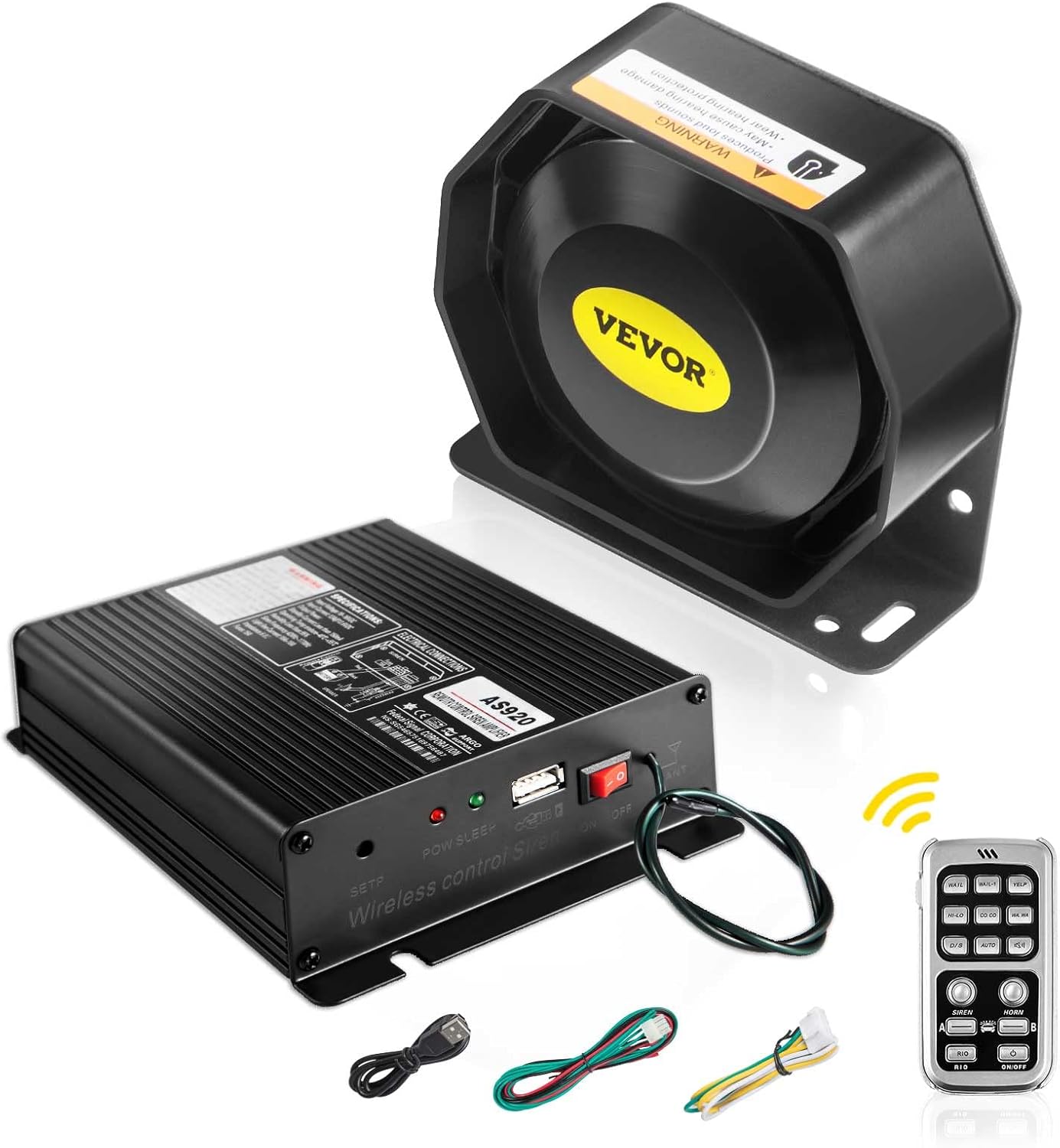 Amazon.com : VEVOR Police Siren PA System with Compact Speaker, 12V ...