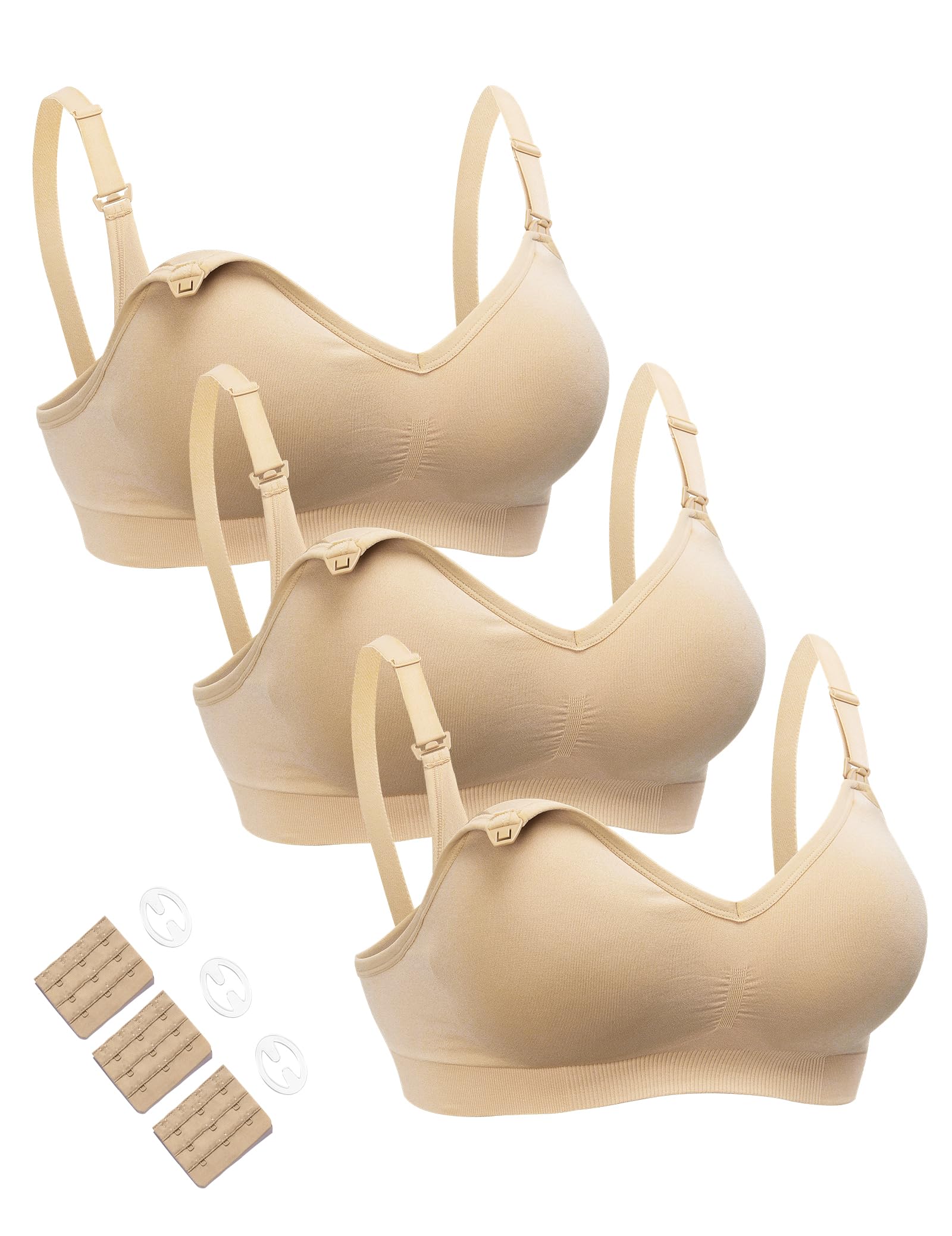 Snapklik.com : HOFISH Maternity Nursing Bras For Breastfeeding, 3 Pack ...