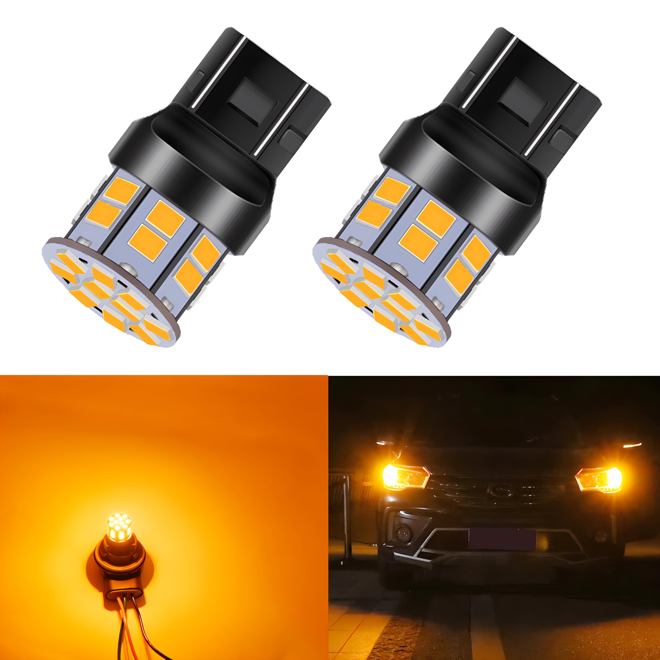 Amazon.com: LEDYOTRY 7440 7443 LED Bulbs Amber Yellow Turn Signal Light ...