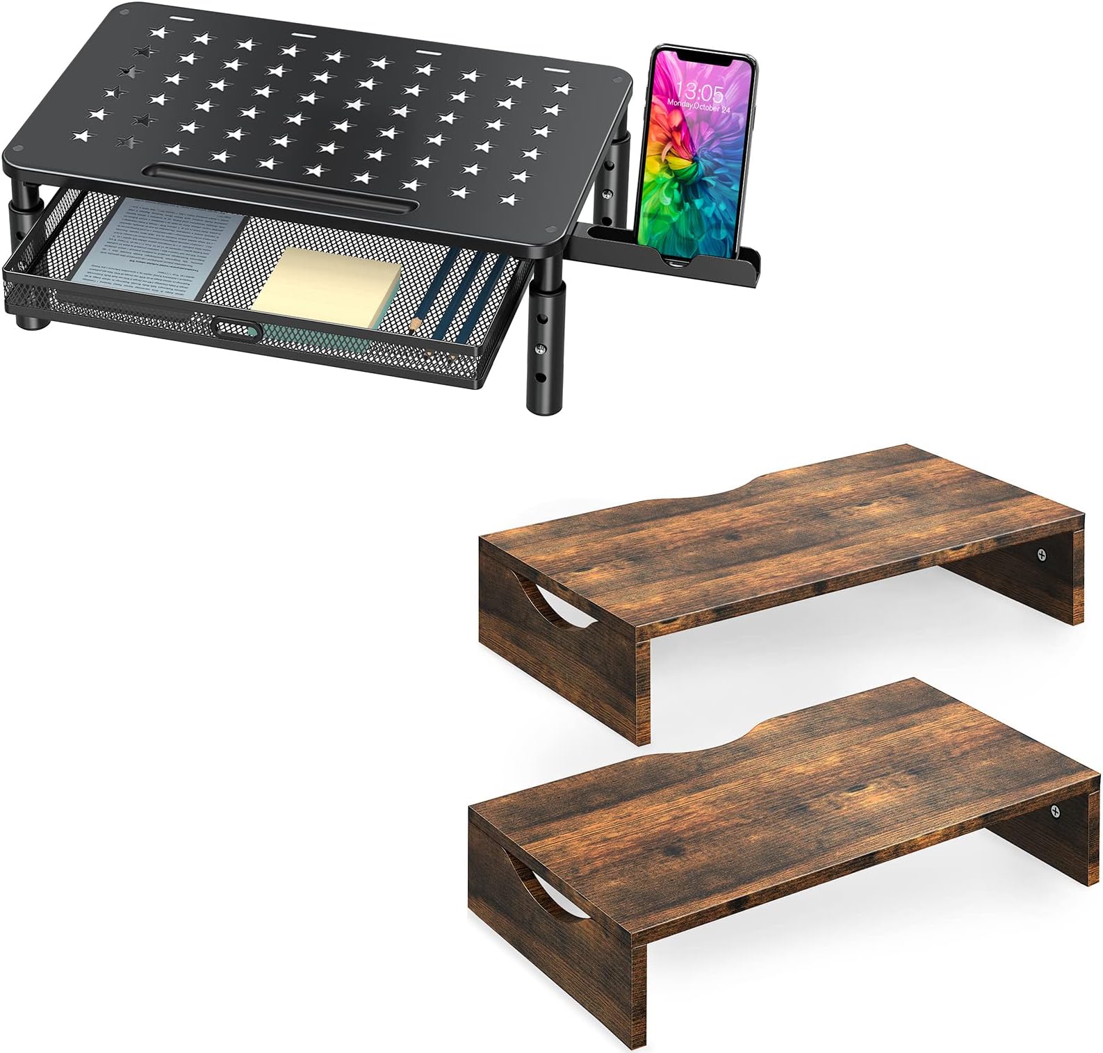 Amazon.com: Zimilar Monitor Stand Riser with Metal Mesh Drawer, Height ...