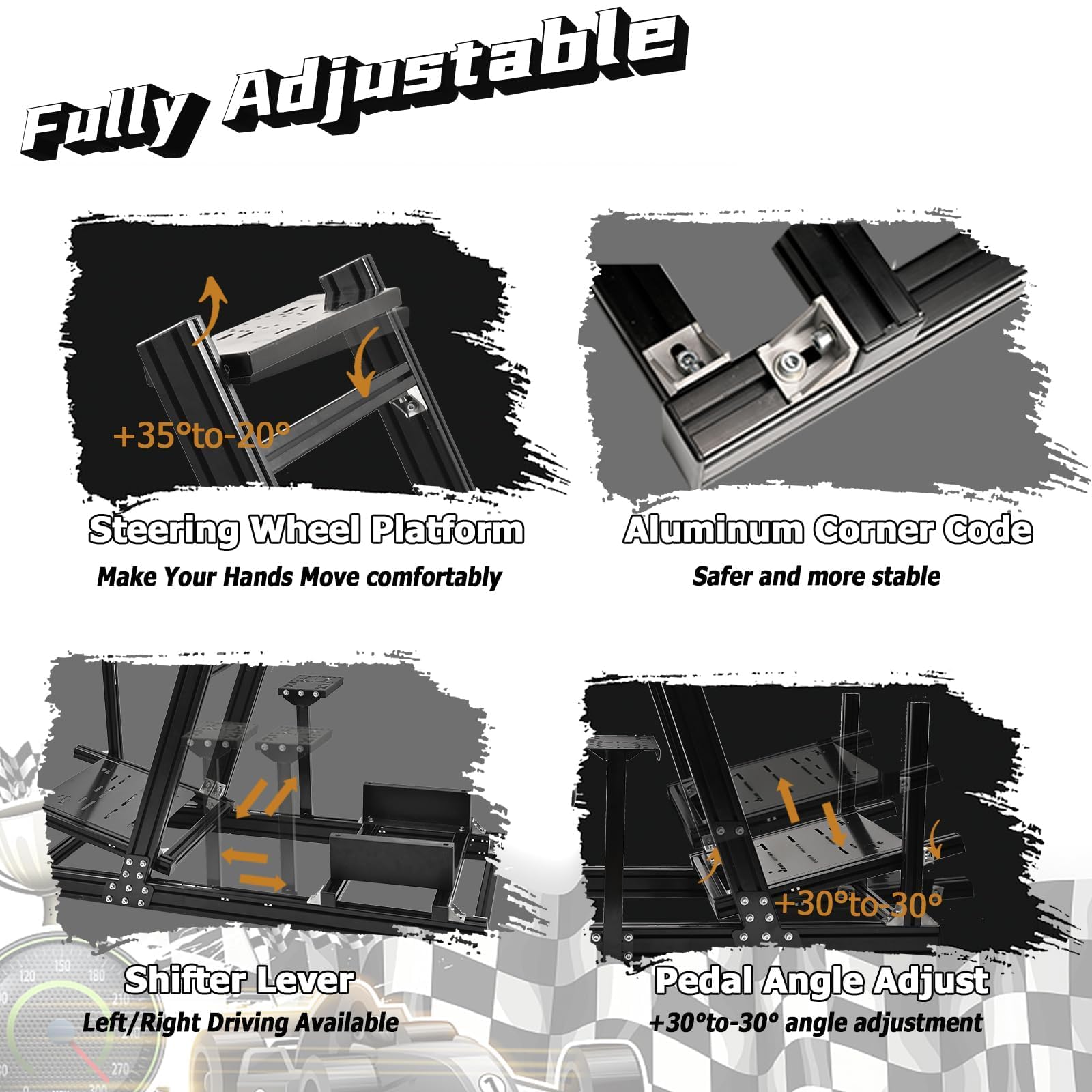 Snapklik.com : Dardoo F1 Racing Wheel Stand Cockpit, Profile 40 X 80 Mm ...