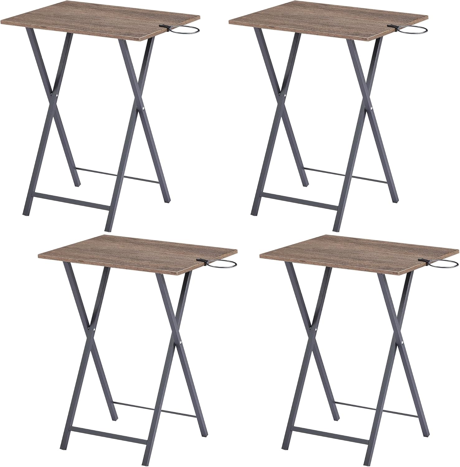 Amazon.com: VECELO Folding TV Tray for Eating Set of 4, Portable Dinner ...