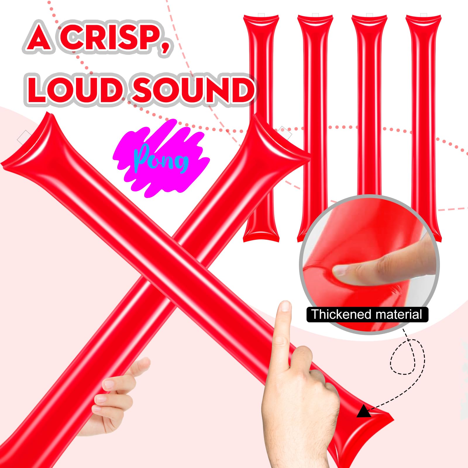 Snapklik.com : Cssopenss 50 PCS Red Thunder Sticks Thicken Plastic ...