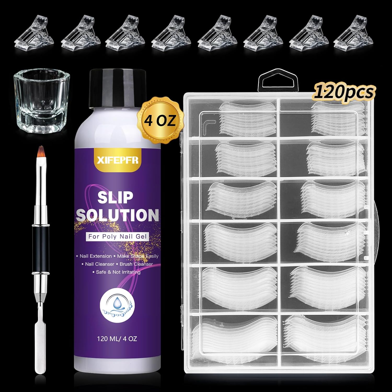 Amazon.com: XIFEPFR Poly Gel Slip Solution Kit, 4oz Anti-stick Liquid ...