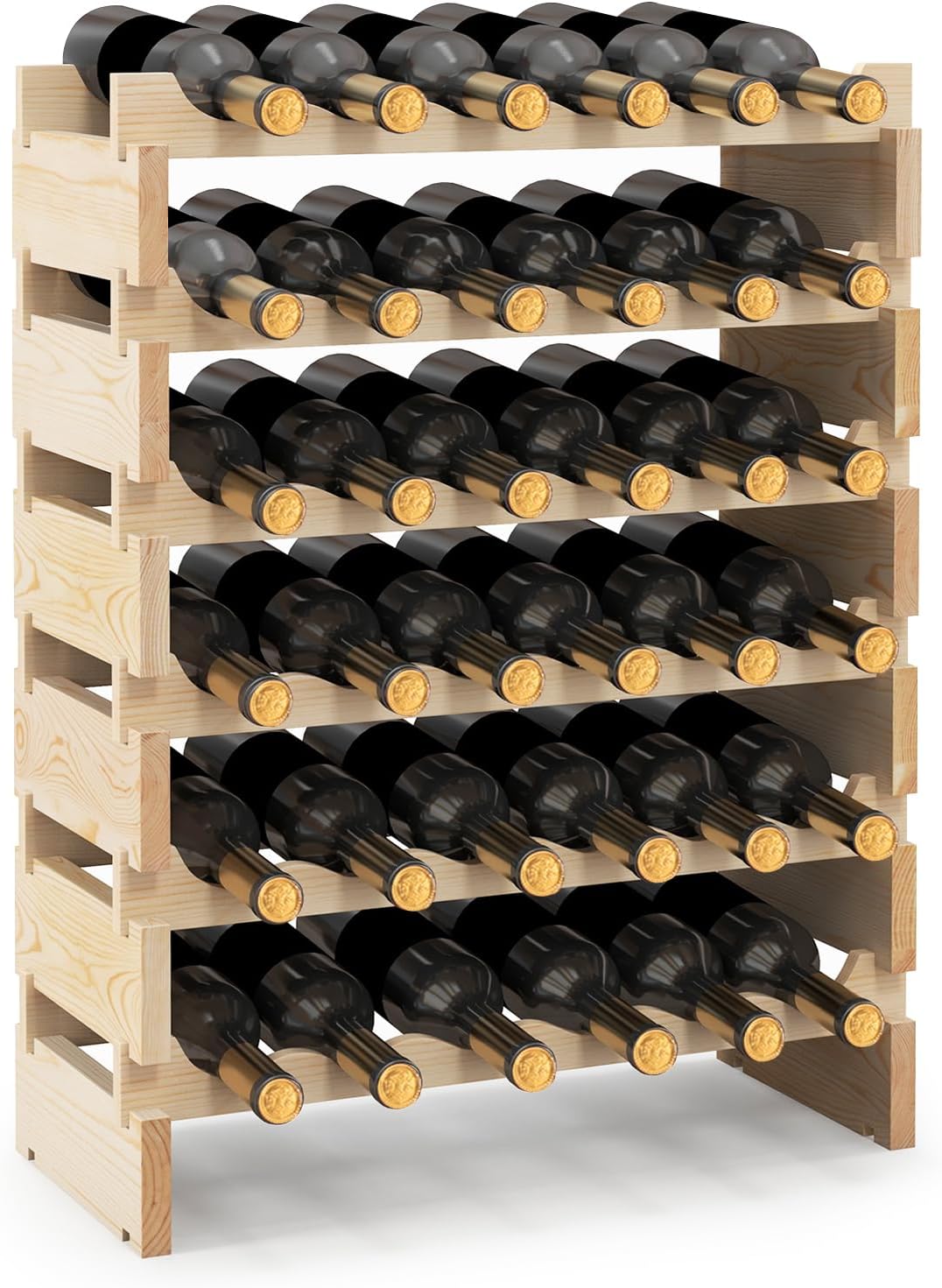 Amazon.com: COSTWAY Stackable Modular Wine Rack, 6-Tier 36 Bottles Wine ...