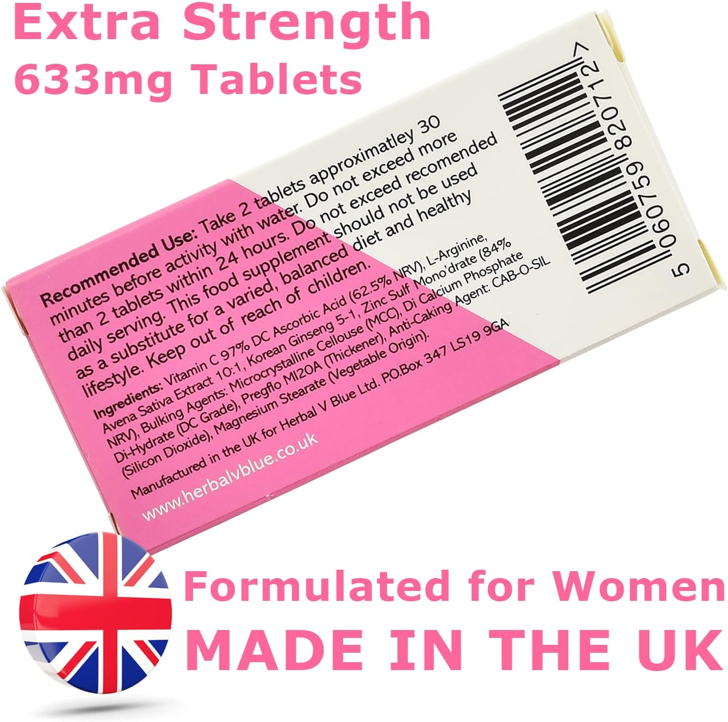 30 x 633mg Herbal Supplement Pills for Women High Strength Performance ...