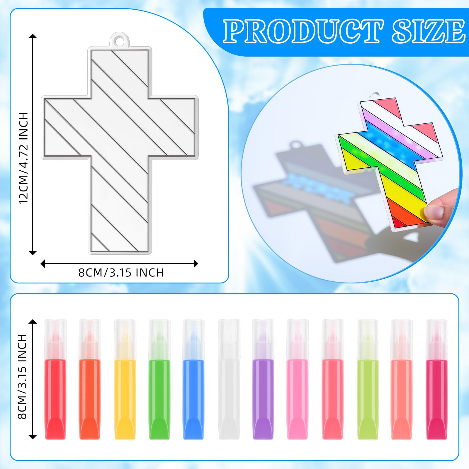 Snapklik.com : 72 Pcs Cross Suncatchers Painting Crafts Kit For Kids ...