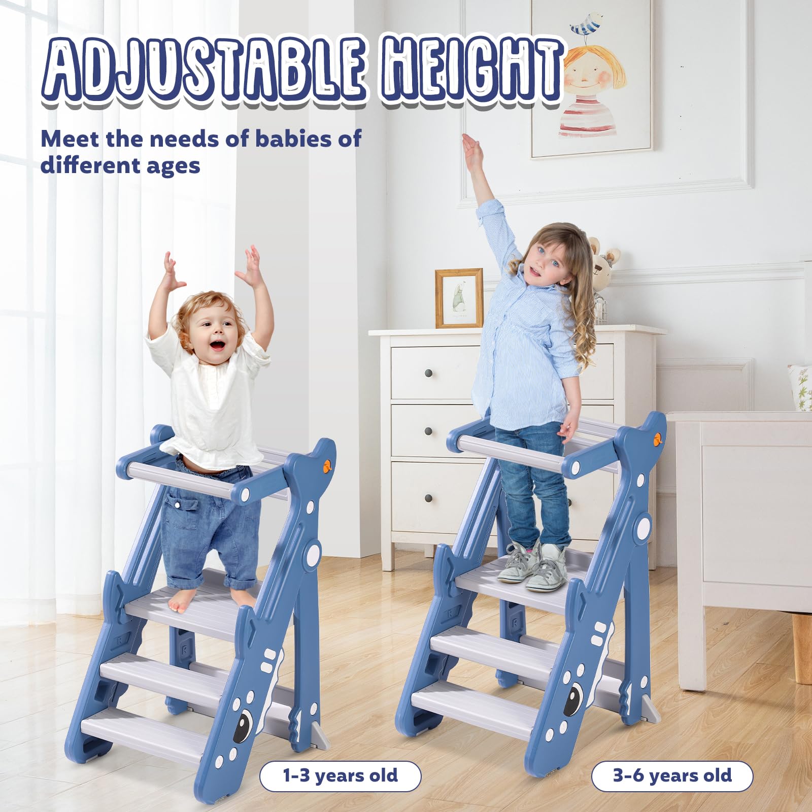 Snapklik.com : Foldable Toddler Tower, Toddler Kitchen Step Stool ...