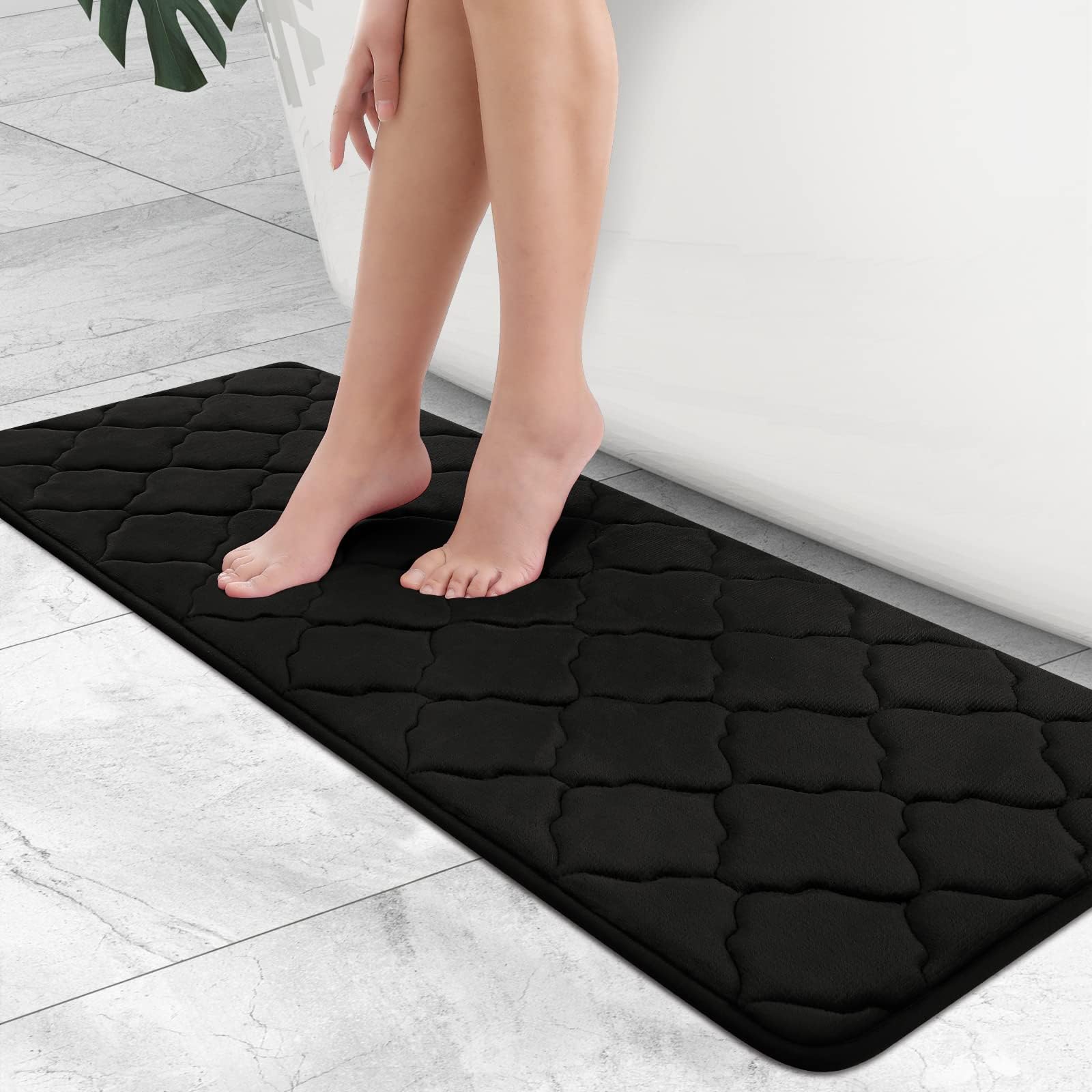 Amazon.com: Buganda Memory Foam Bathroom Rug Mat 47x17, Extra Soft and ...