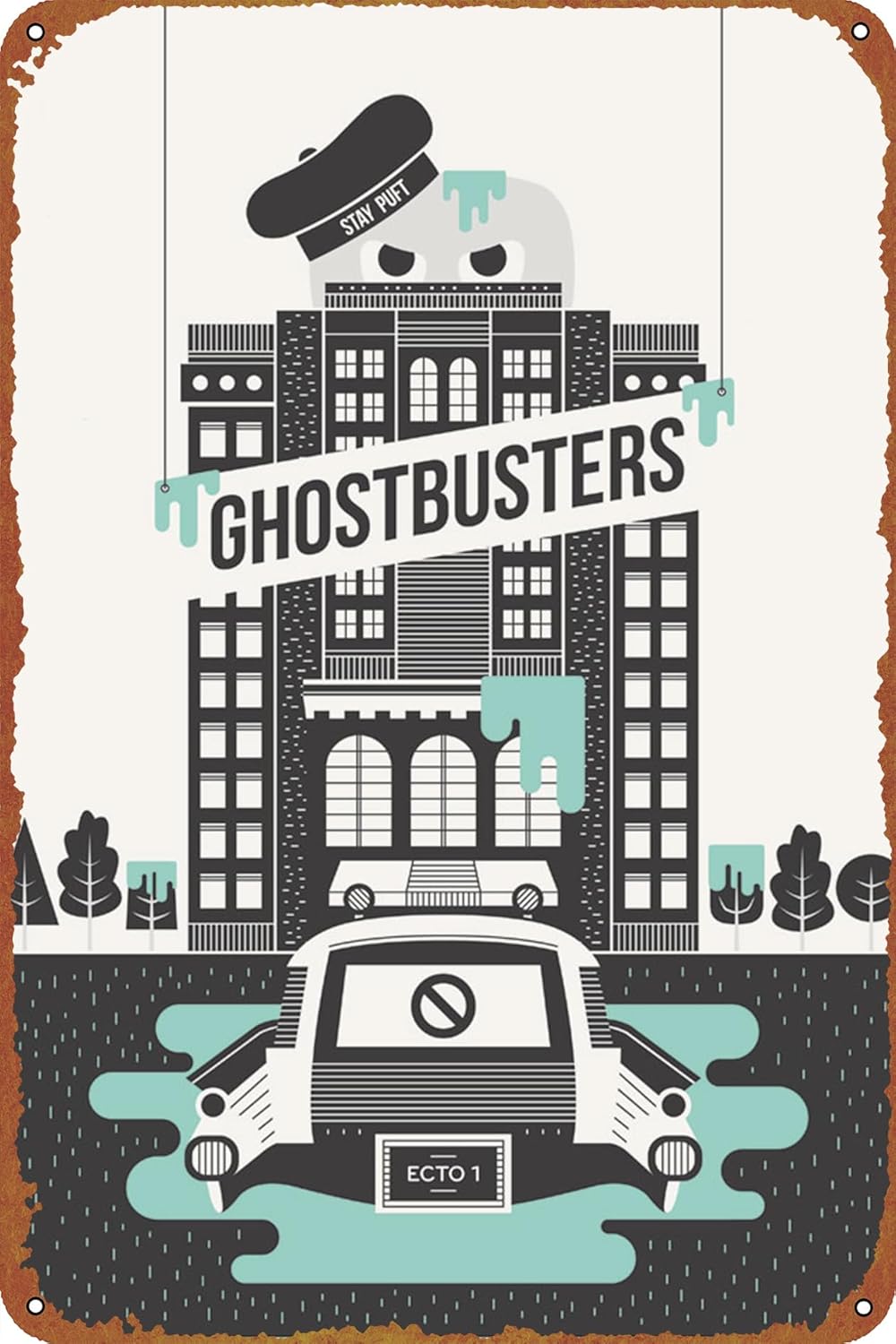 Amazon.com : Ghostbusters Poster Retro Vintage Funny Metal tin Sign ...