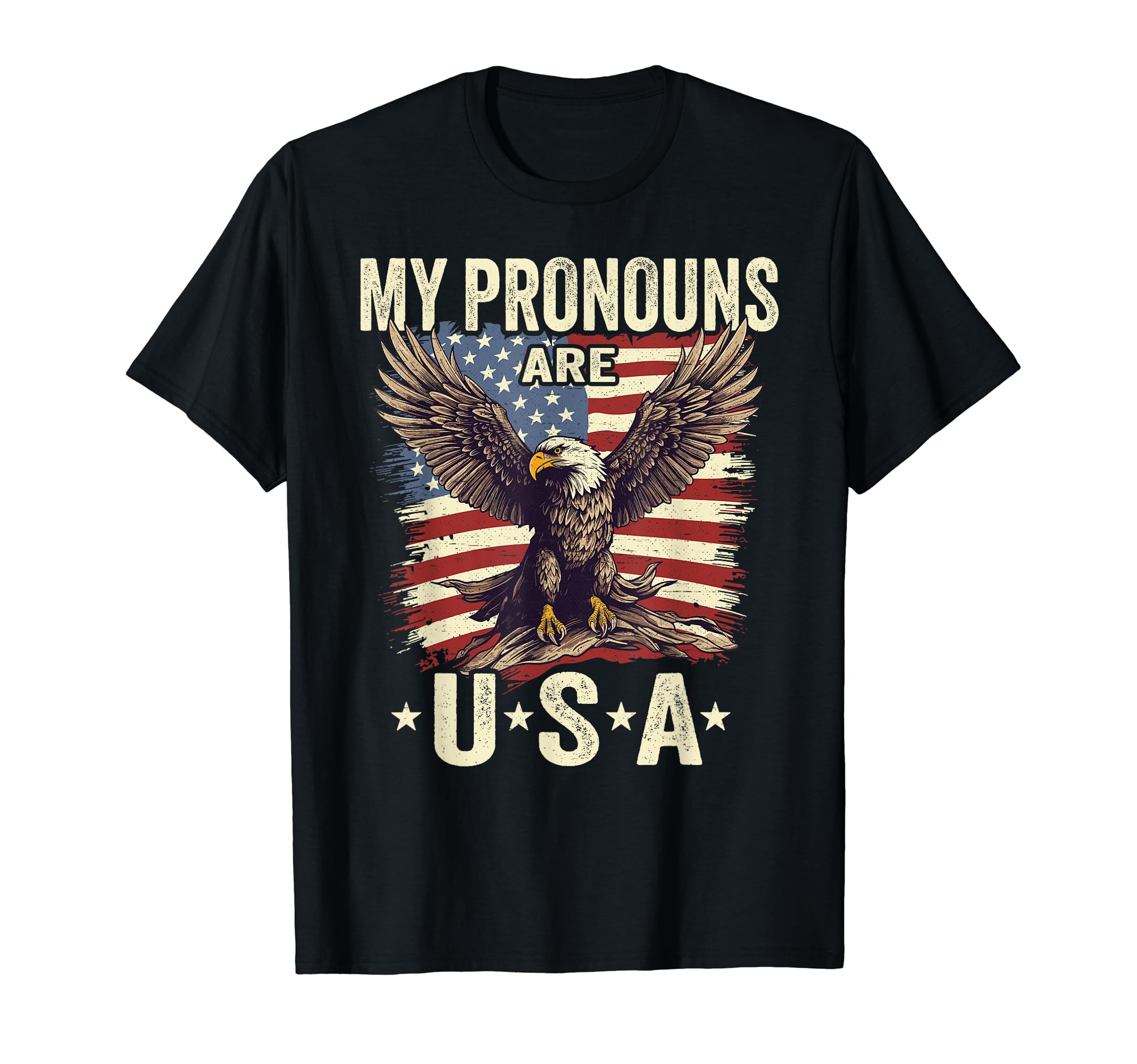 Amazon.com: Patriotic American Flag Eagle 4th July My Pronouns Are USA ...