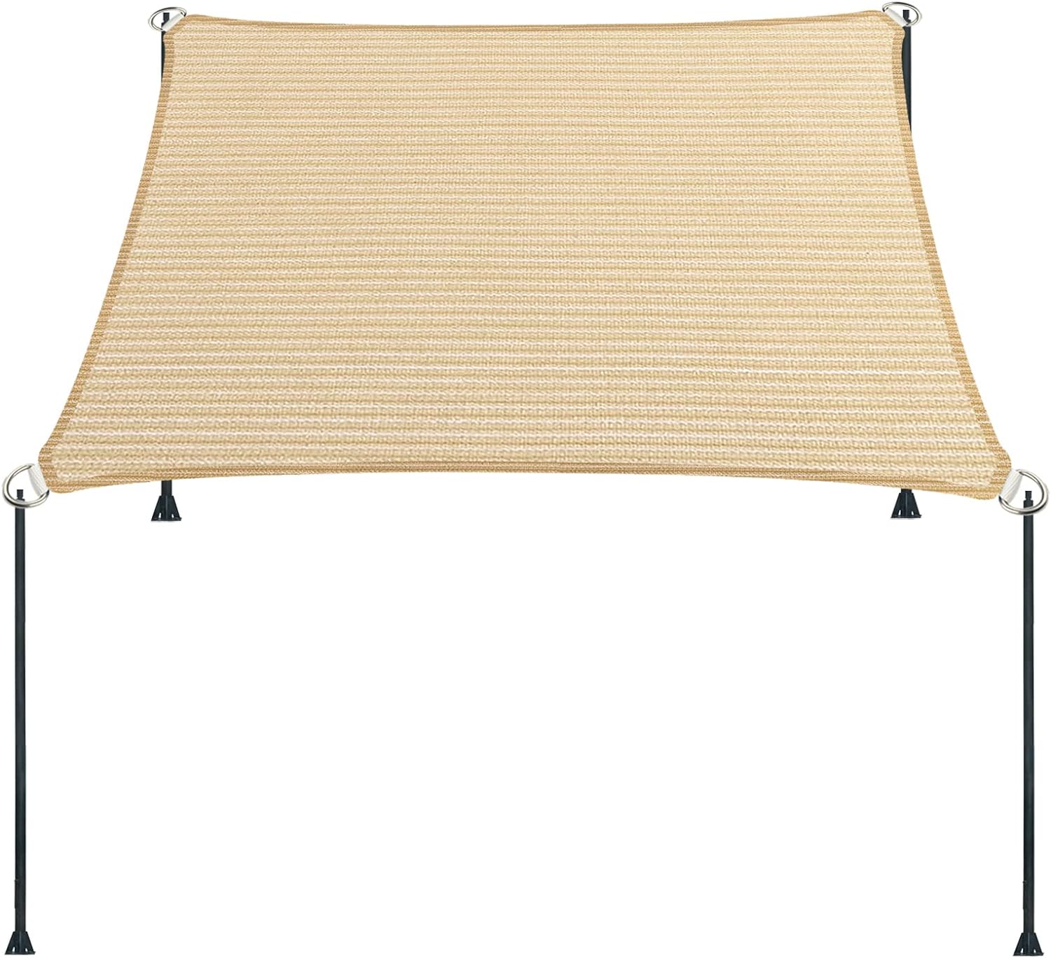 Amazon.com : 4' x 6' Beige Straight Edge Sun Shade Sail, Rectangle ...
