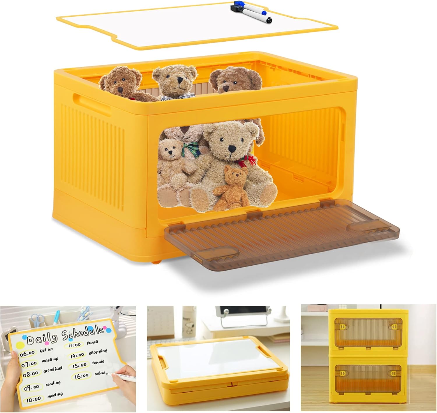 Amazon.com - SELEAD Plastic Storage Bins with Writable Whiteboard Lids ...