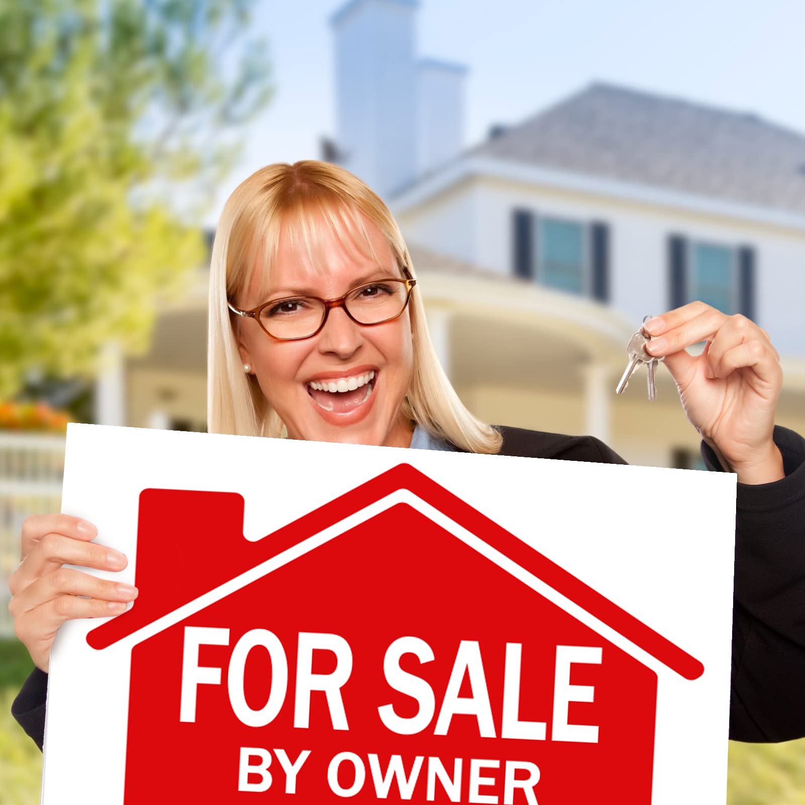 7 Pcs 24 x 18 Inch for Sale by Owner Sign Double Sided Open House Signs ...