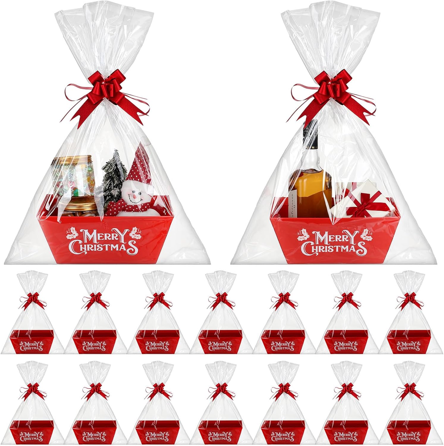 Amazon.com: Cholemy 72 Pcs Christmas Basket for Gifts Empty 10 x 8 Inch ...