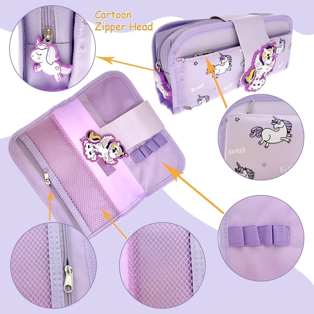 Cute Unicorn Pencil Case,Personalised Kids Pencil Case,Kids Large Pen ...