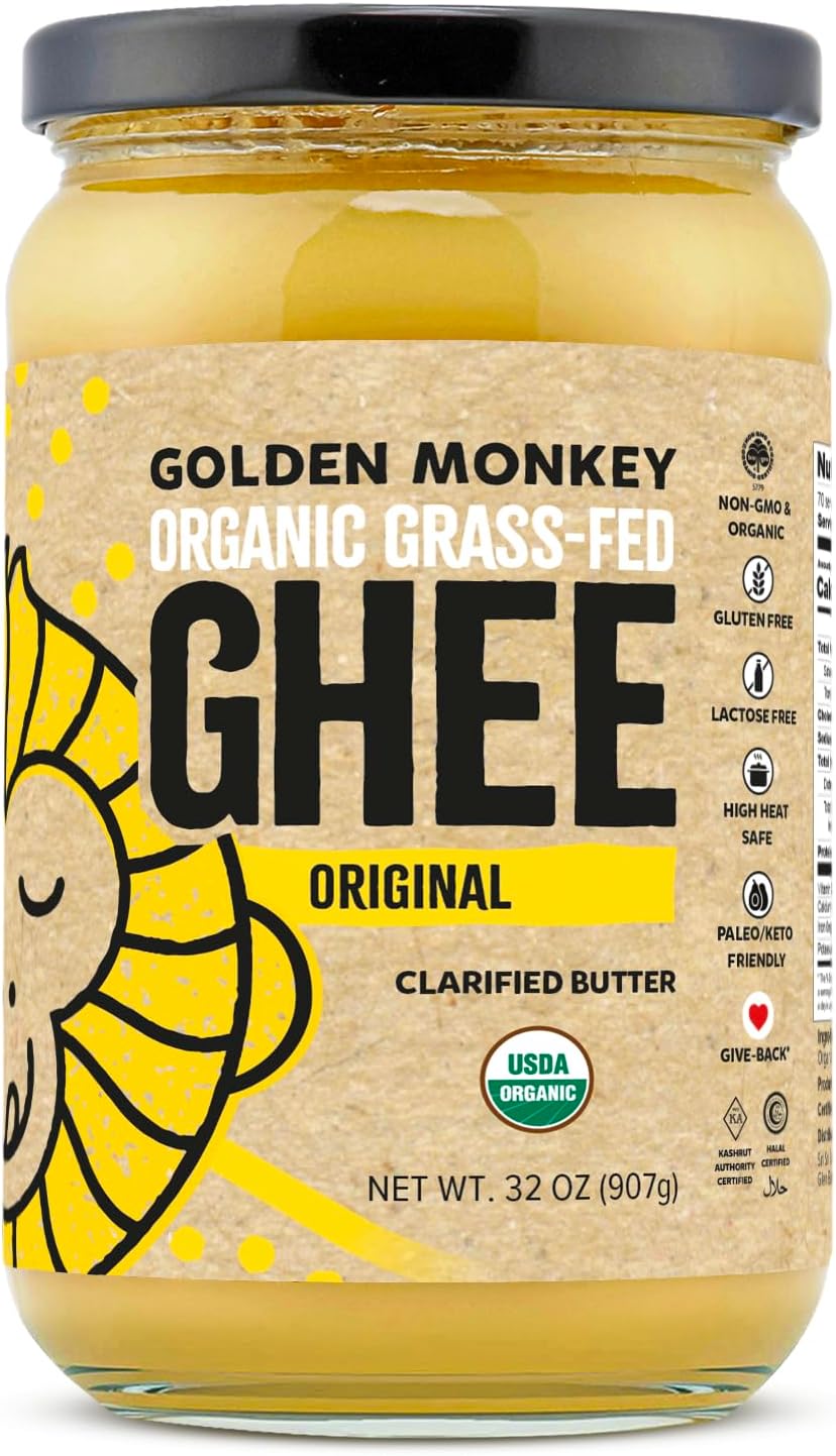 Amazon.com : Golden Monkey Grass Fed Ghee Clarified Butter for Energy ...