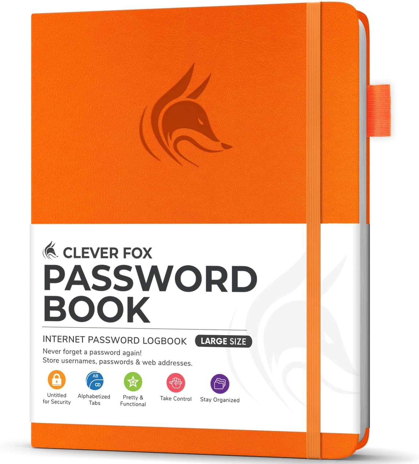 Amazon.com : Clever Fox Password Book with alphabetical tabs. Internet ...
