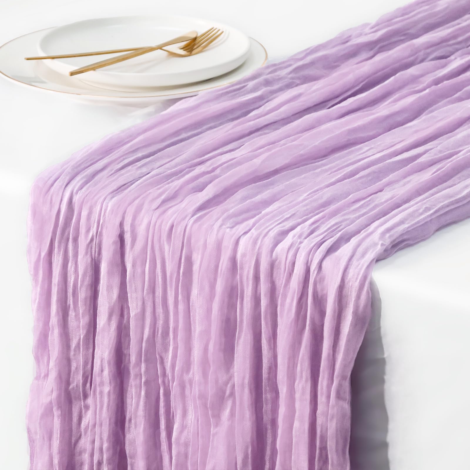 Snapklik.com : 3 Pack Lilac Cheesecloth Table Runners -160in Purple Gauze Table Runner Sheer 13 ...
