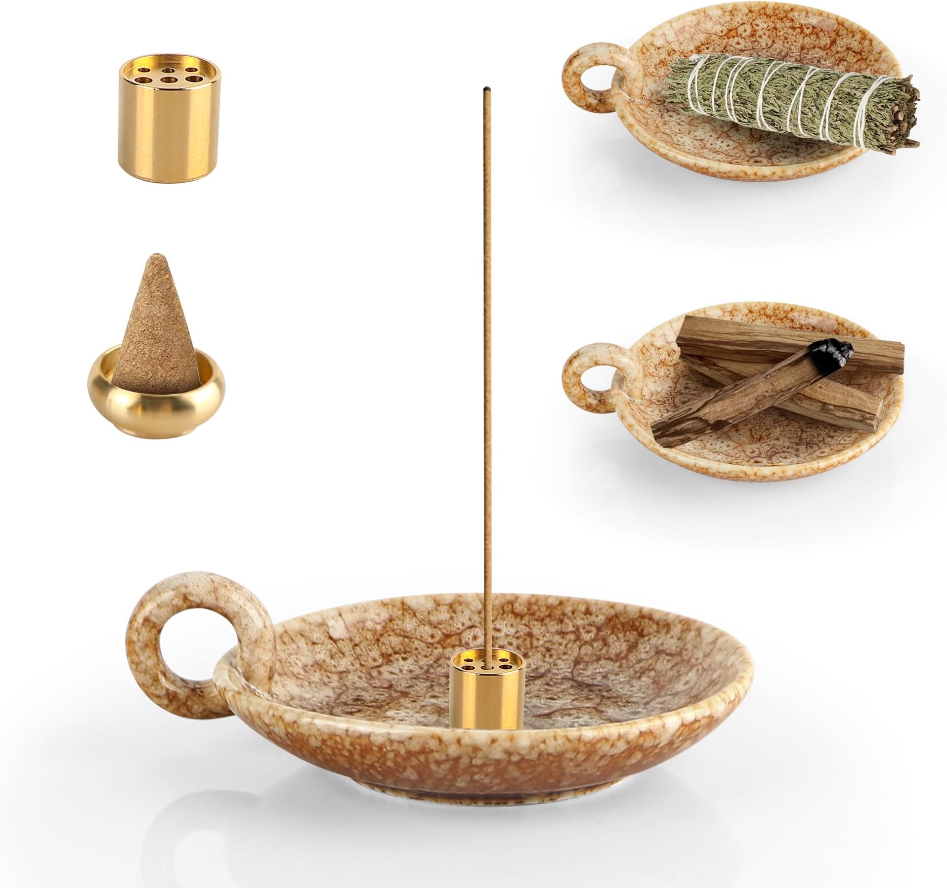 Amazon.com: Generic 5 in 1 Ceramic Incense Holder Ash Catcher, Multi ...