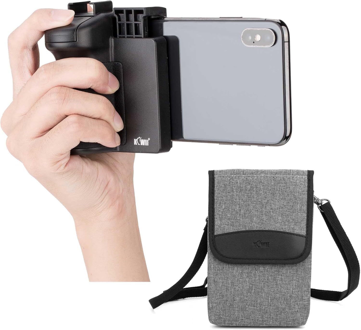 Amazon.com: KIWIFOTOS Travel Phone Camera Grip + Cell Phone Pouch ...