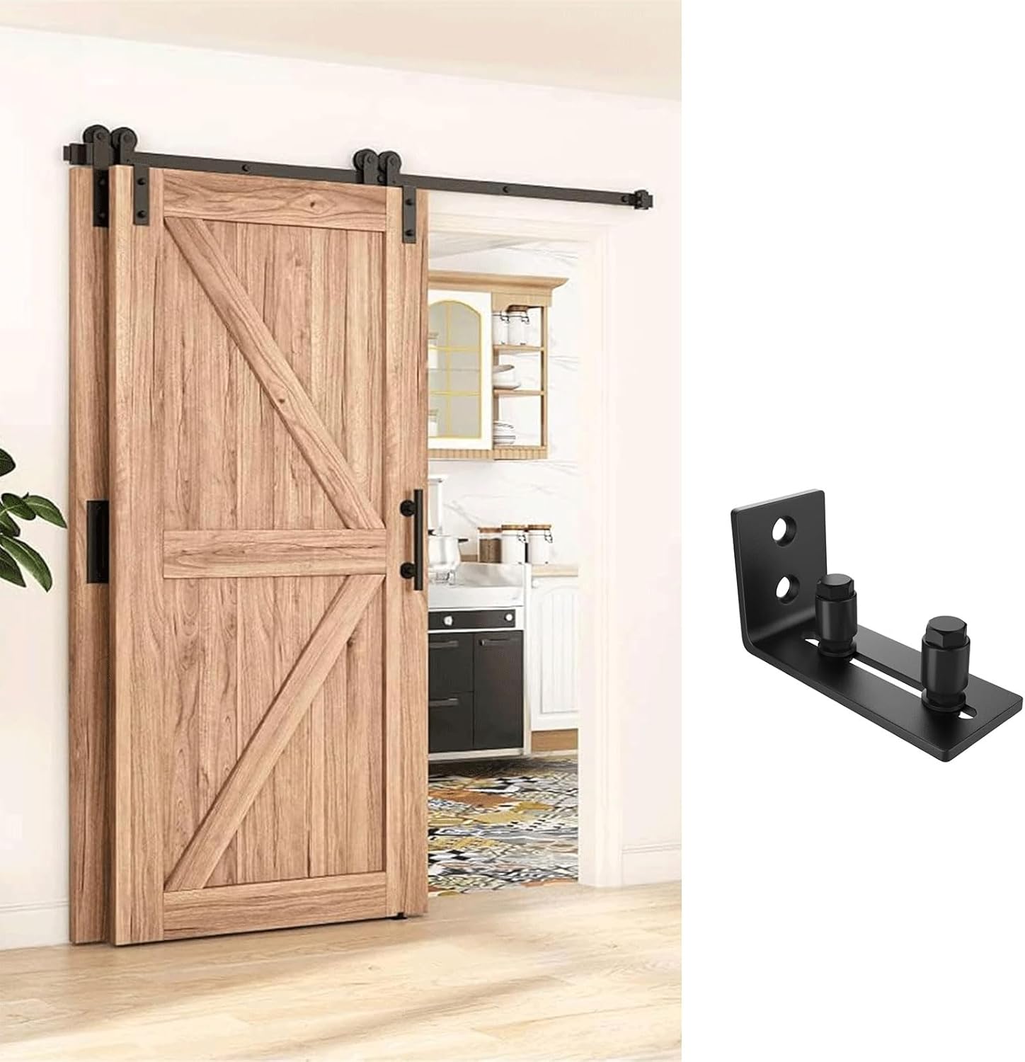 Amazon.com: ZEKOO 6.6FT Single Track Bypass Sliding Barn Door Hardware ...