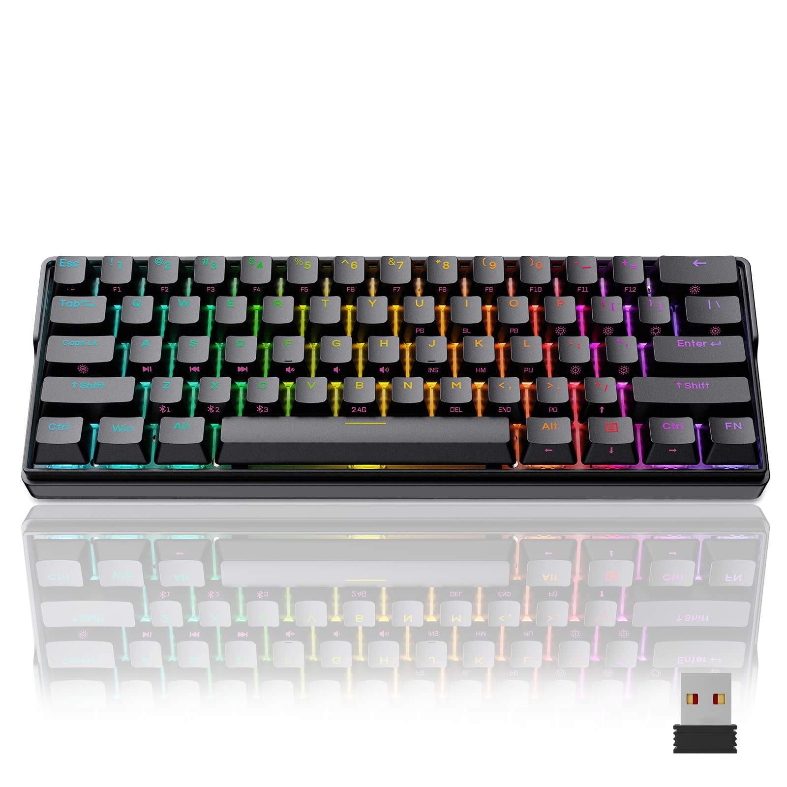 Kemove Shadow Wired Wireless 60 Mechanical Gaming Keyboard Compatible ...