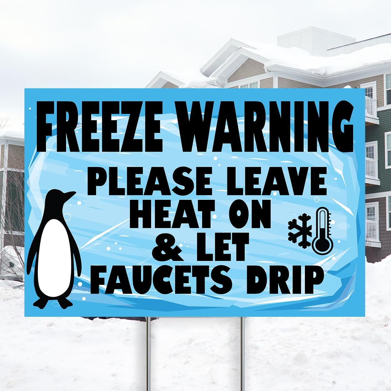 Amazon.com: Welcome Home America - Freeze Warning 12"x18" Yard Sign ...