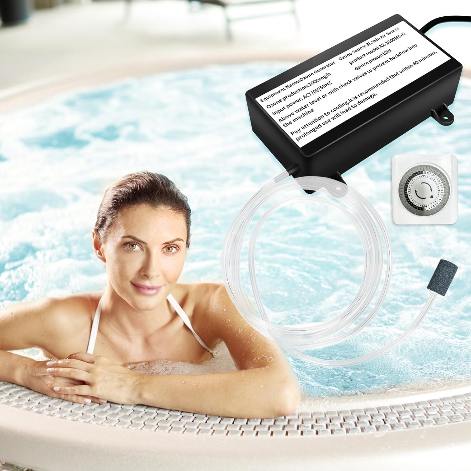 Amazon.com: WINISH Ozone Generator for Cold Plunge with Timer, 1000mg/H Ozone Bubbler Keep Cold ...