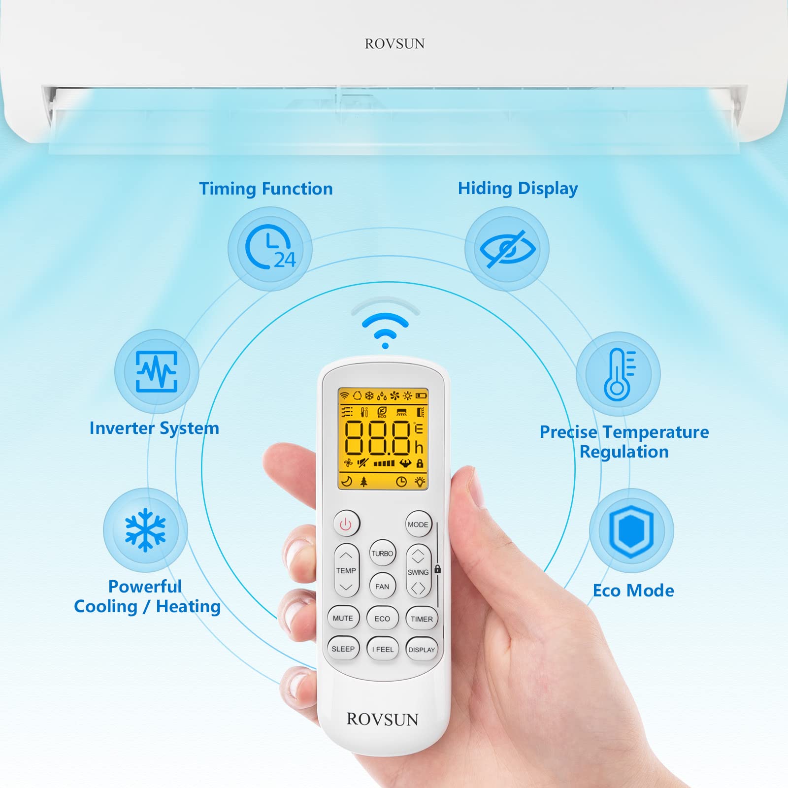 ROVSUN 12,000 BTU Mini Split AC/Heating System with Inverter, 19 SEER ...