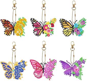 Amazon.com: LUSandy 6pcs DIY 5D Colorful Flower Butterfly Diamond ...