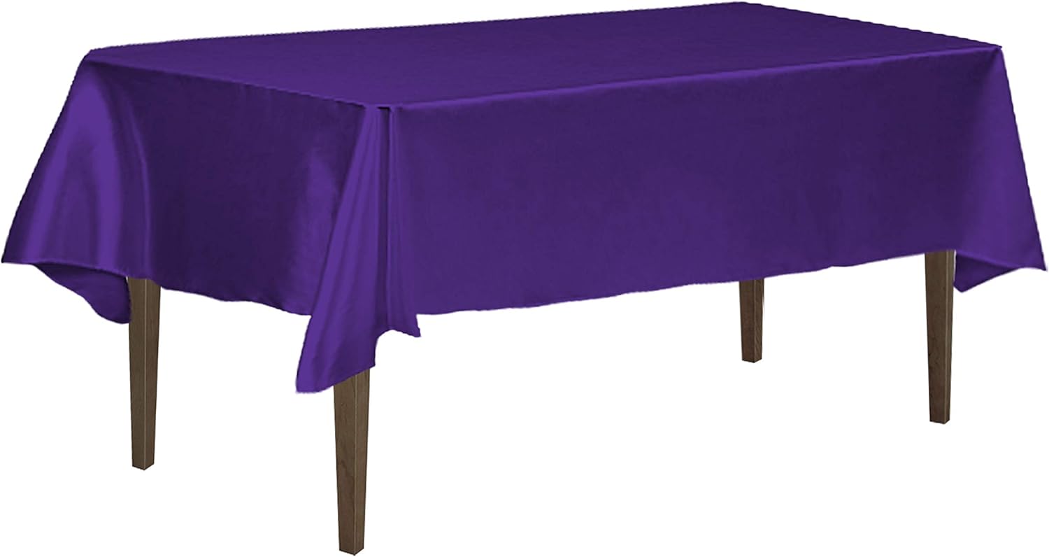Amazon.com: LinenTablecloth 60 x 126-Inch Rectangular Satin Tablecloth ...