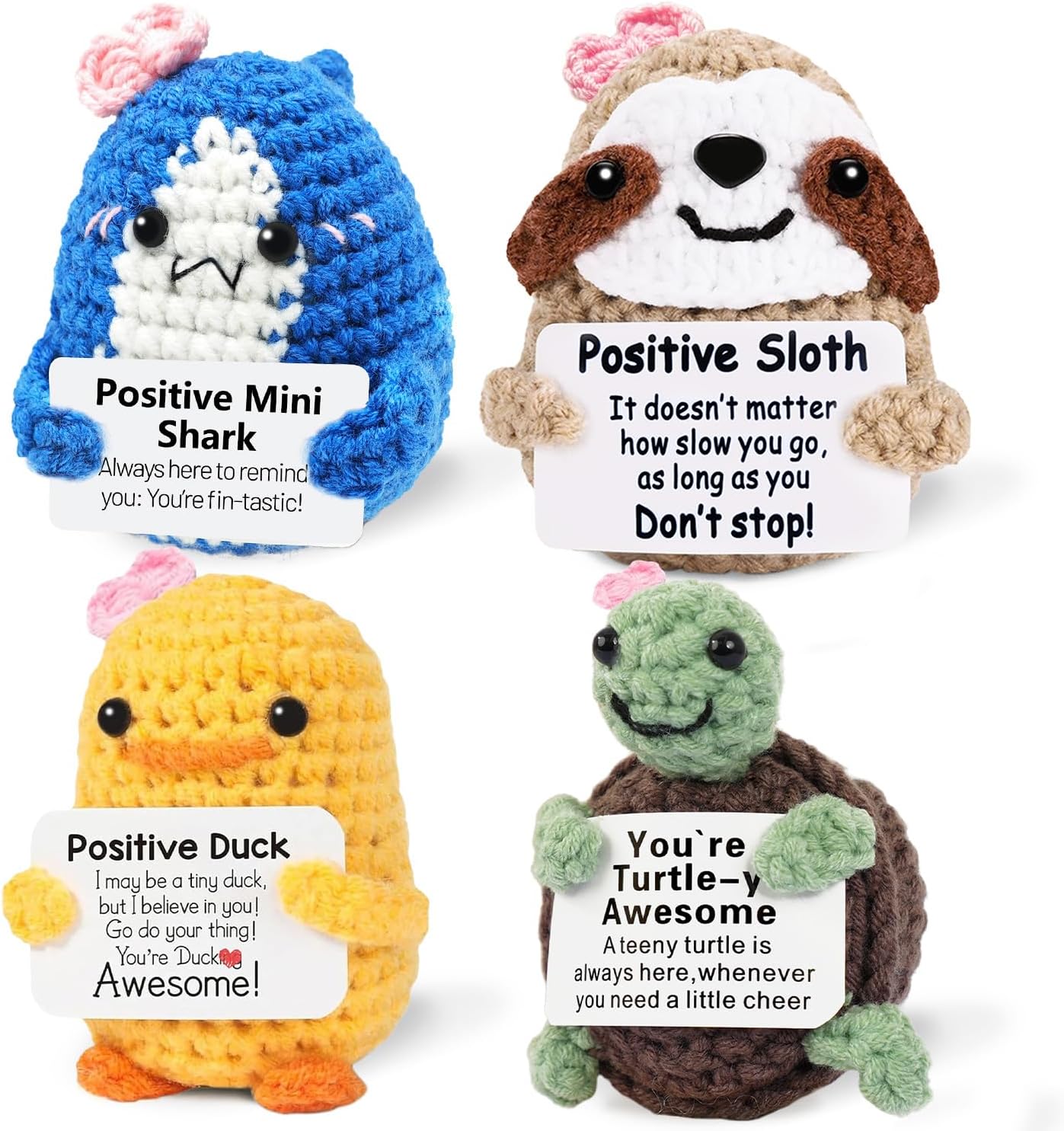 Amazon.com: Xiyadun Mini Positive Crochet Animals Gifts 4PCS Handmade ...