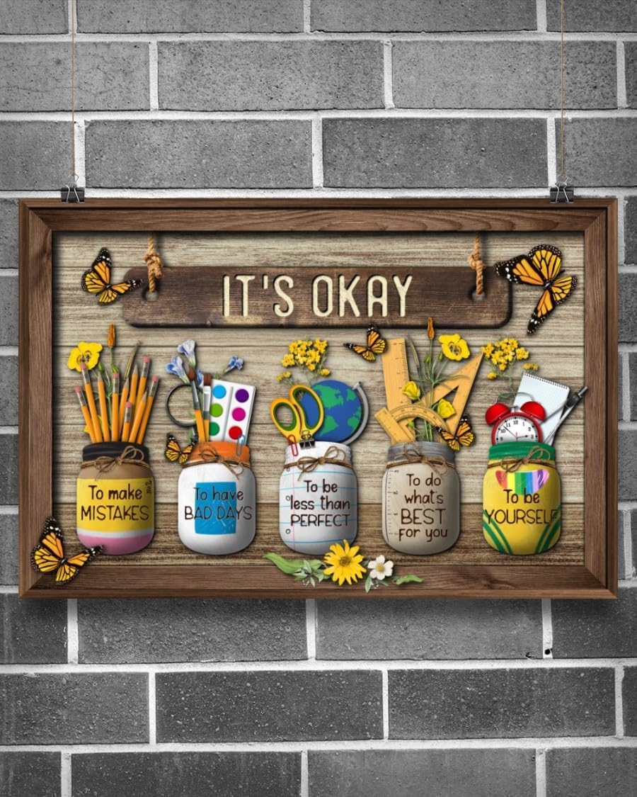 Amazon.com: It's Okay To Make Mistakes Unframe Poster Or Framed Canvas ...