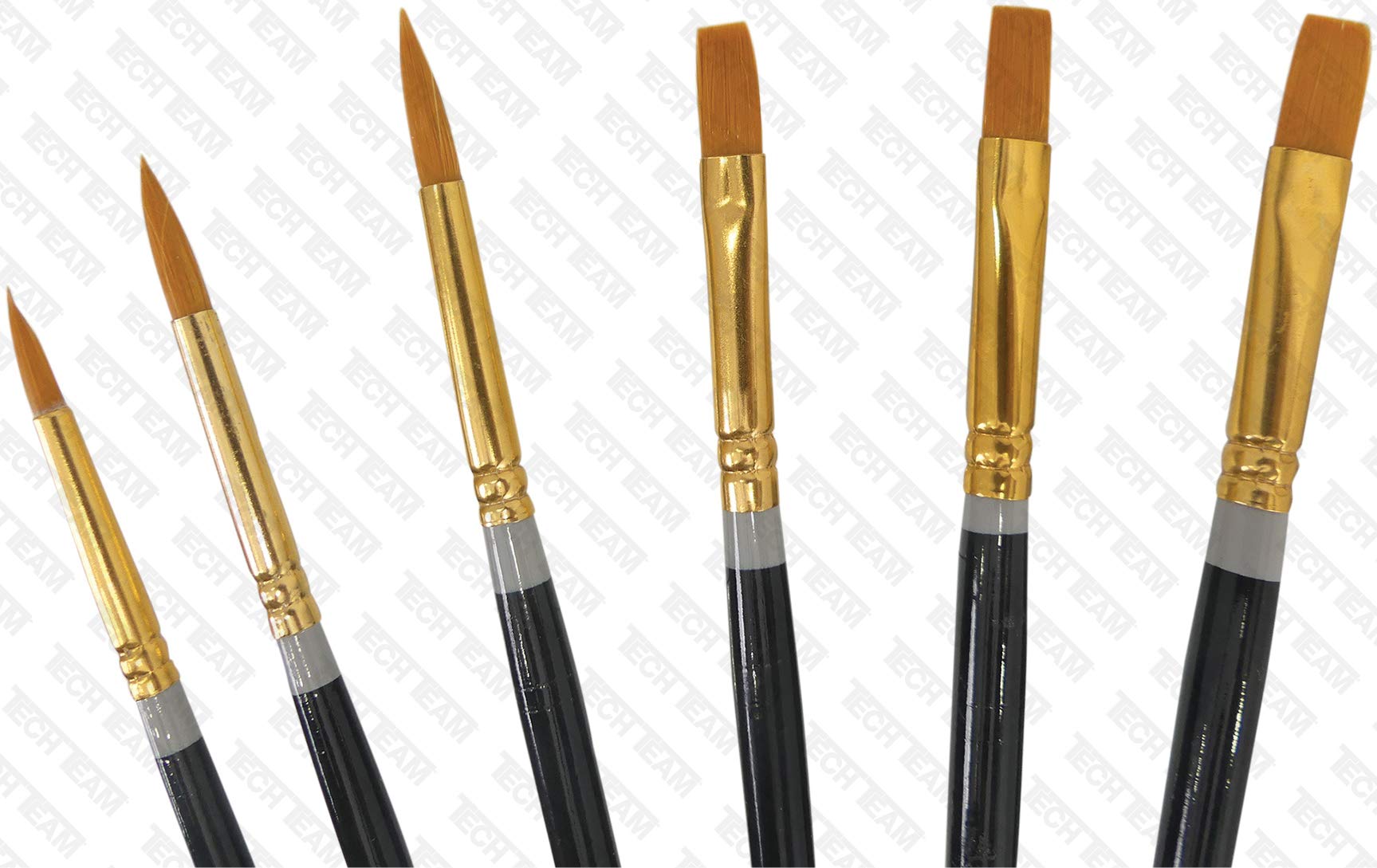 Snapklik.com : Artists 100% Nylon Bristle Paint Brush Set, 6 Brushes, 3 ...