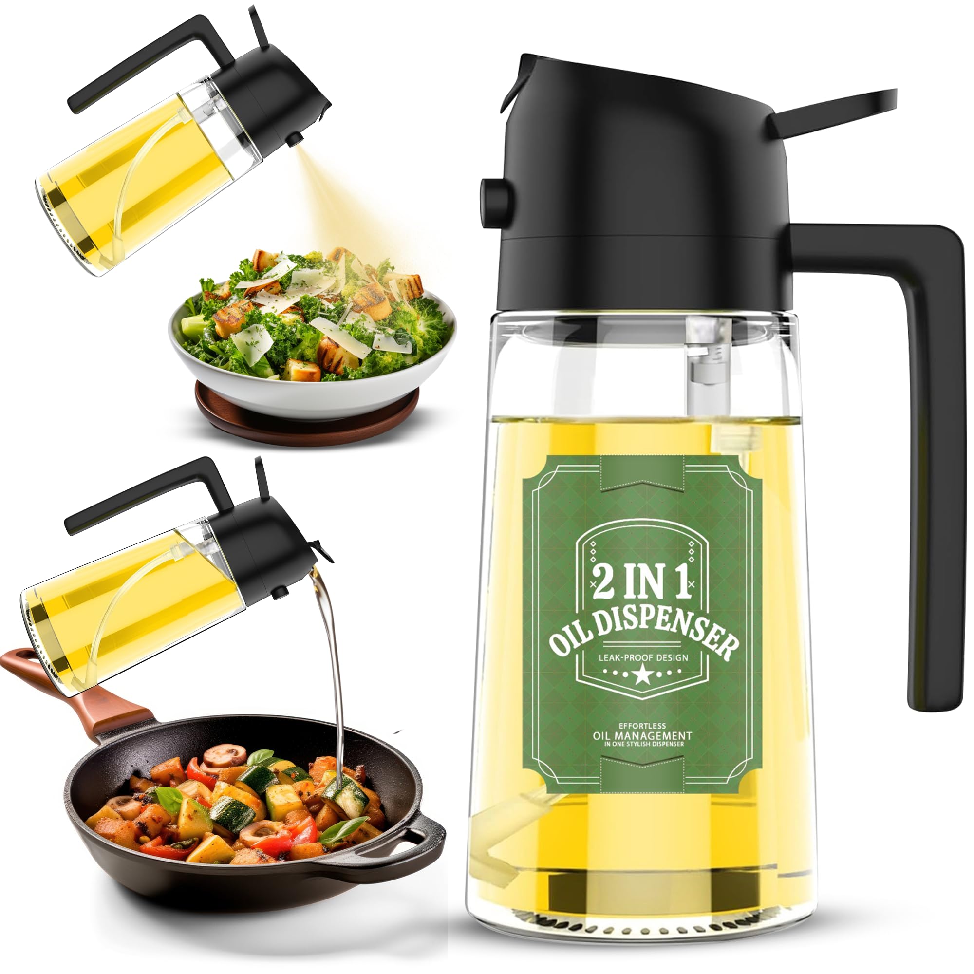 Amazon.com: Oil Dispenser for Kitchen – Oil Sprayer for Cooking and ...