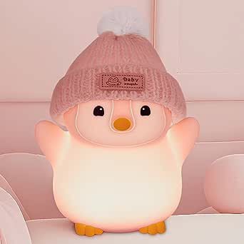 Amazon.com: FAMIDUO Penguin Night Light, Cute Pink Penguin Lamp with ...