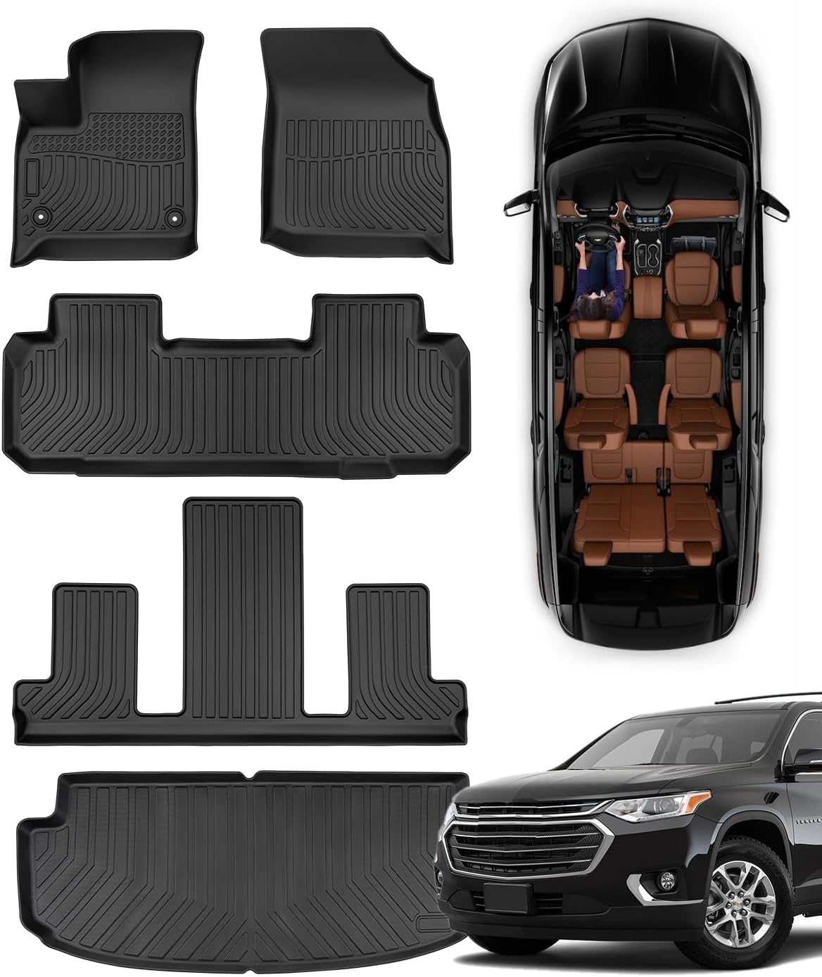 Amazon.com: DiffCar® for Chevy Traverse Floor Mats 2025 2024 2023 2022 ...