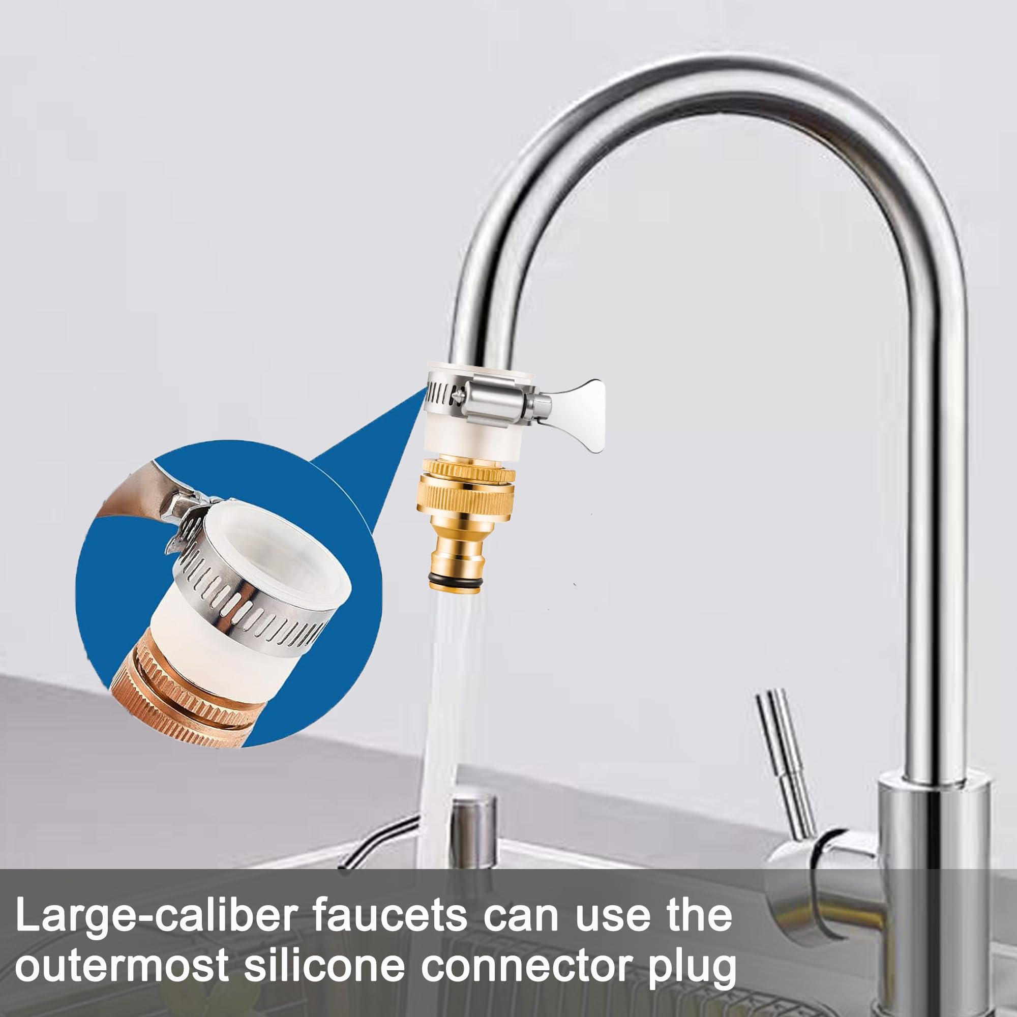 Universal Tap Connector, Mixer Tap Connector for Hose Pipe, Kitchen Tap ...