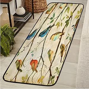 Amazon.com: Mintoprints Colorful Bird Runner Rug 2ft x 6ft Washable ...