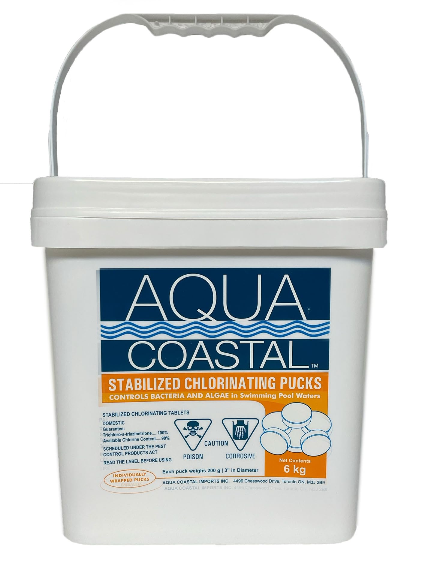 Chlorine Stabilized Pucks, Long Lasting, Large 3" Tablets (6 KG Pail ...