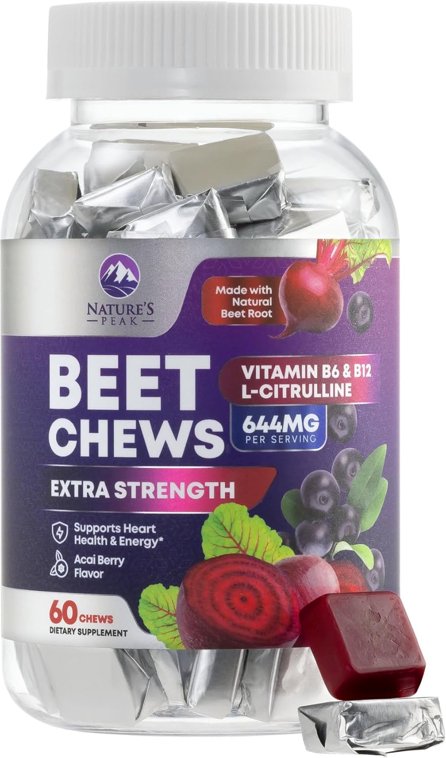 Amazon.com: Beet Chews - Beet Root Gummies for Nitric Oxide Support ...