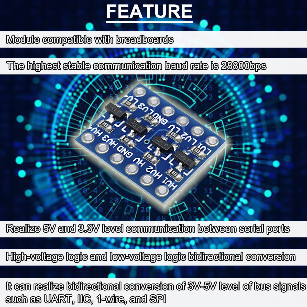 Snapklik.com : DAOKAI 10PCS IIC I2C Logic Level Converter 4 Channels Bi ...