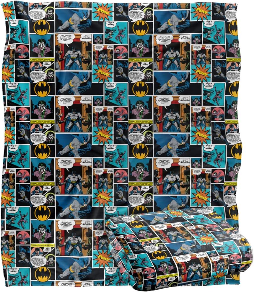 Amazon.com: Batman Comic Pattern Officially Licensed Silky Touch Super ...