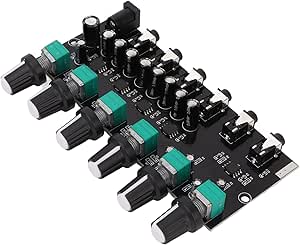 Stereo 2 Input 4 Output Mixer Board, 4 Way Audio Splitter with Volume ...