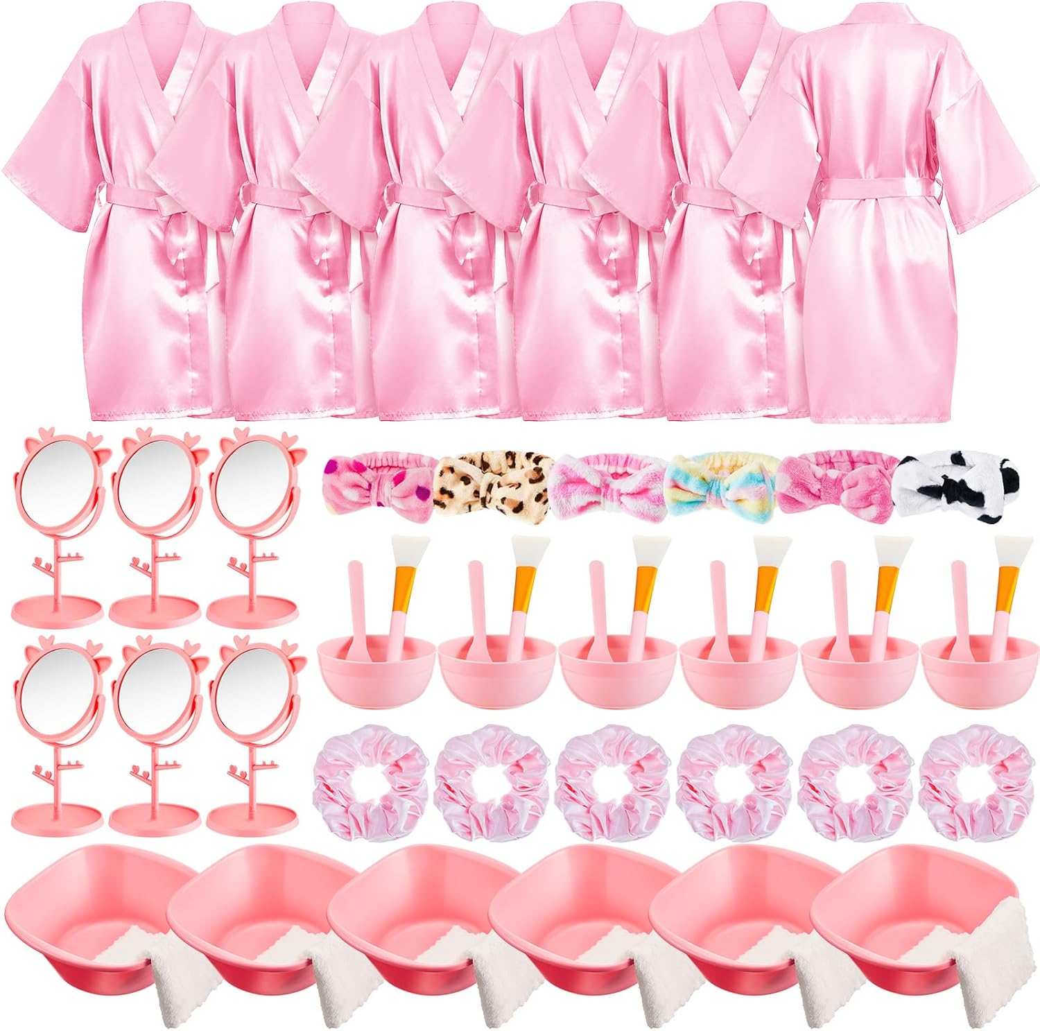 Amazon.com: Maysing 6 Set Girls Spa Party Supplies Lovely Kids Robes ...