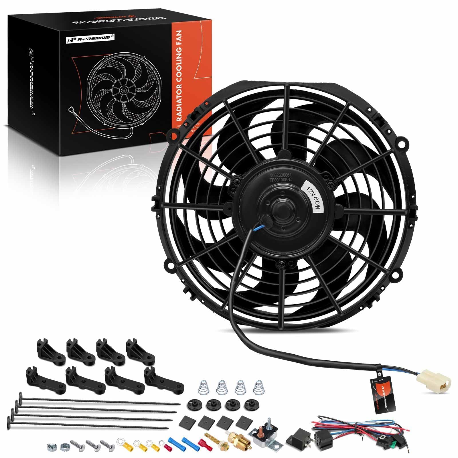Amazon.com: A-Premium 10'' 10 inch Electric Radiator Fan 900 m³/h, 12V ...